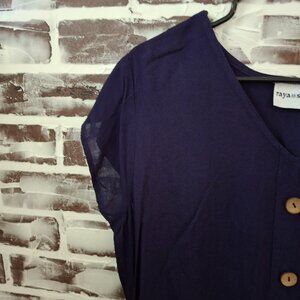 raya sun | Dresses | Raya Sun Small Summer Vacation Dress Blue Button ...